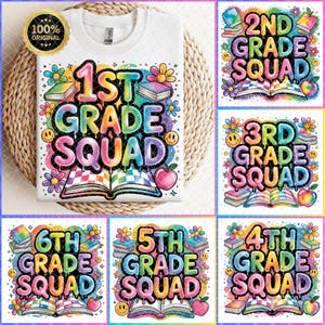 School Grade Squad Bundle PNG, Back to School Squad Bundle ...