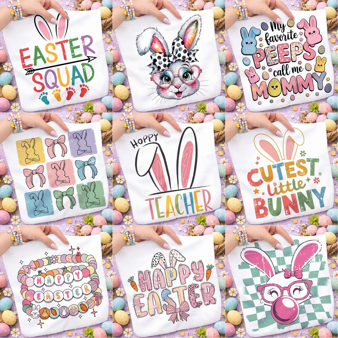 Retro Easter PNG Bundle 100+ | Cute Bunny Easter Quotes | Funny Easter ...