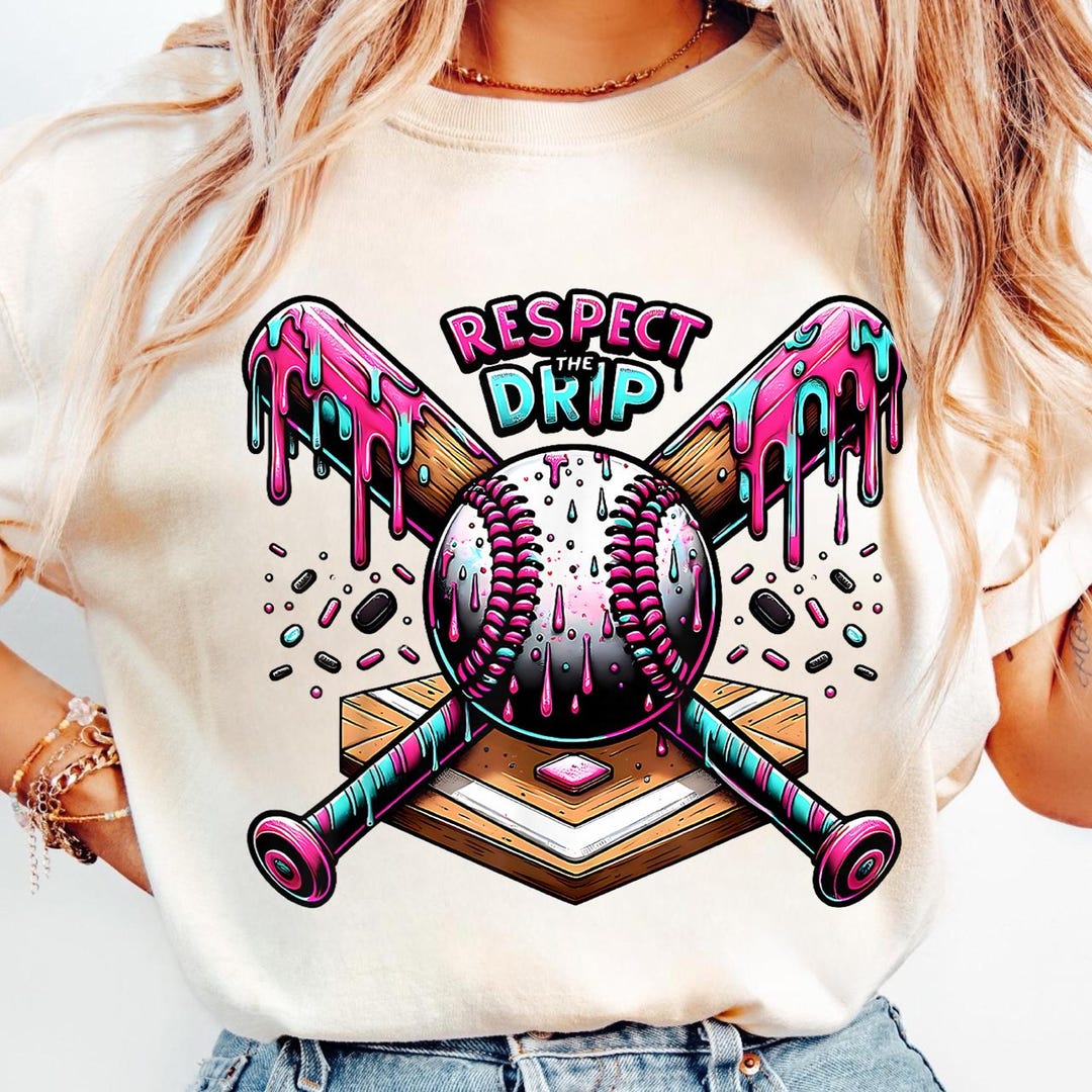 Respect the Drip Png, Baseball Drip PNG, Ice Cream Drip, Baseball Mama ...
