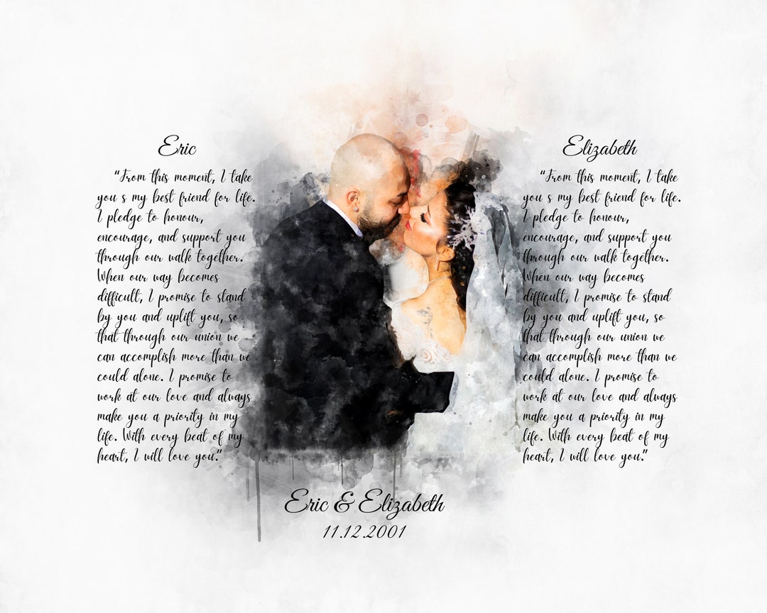 Customvows Art, Unique Wedding Vows, Custom Wedding Vows Canvas, His ...