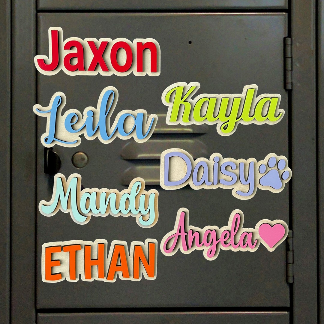 Custom Locker Magnet or Fridge Magnet. Personalized 3D Laser Cut Locker ...