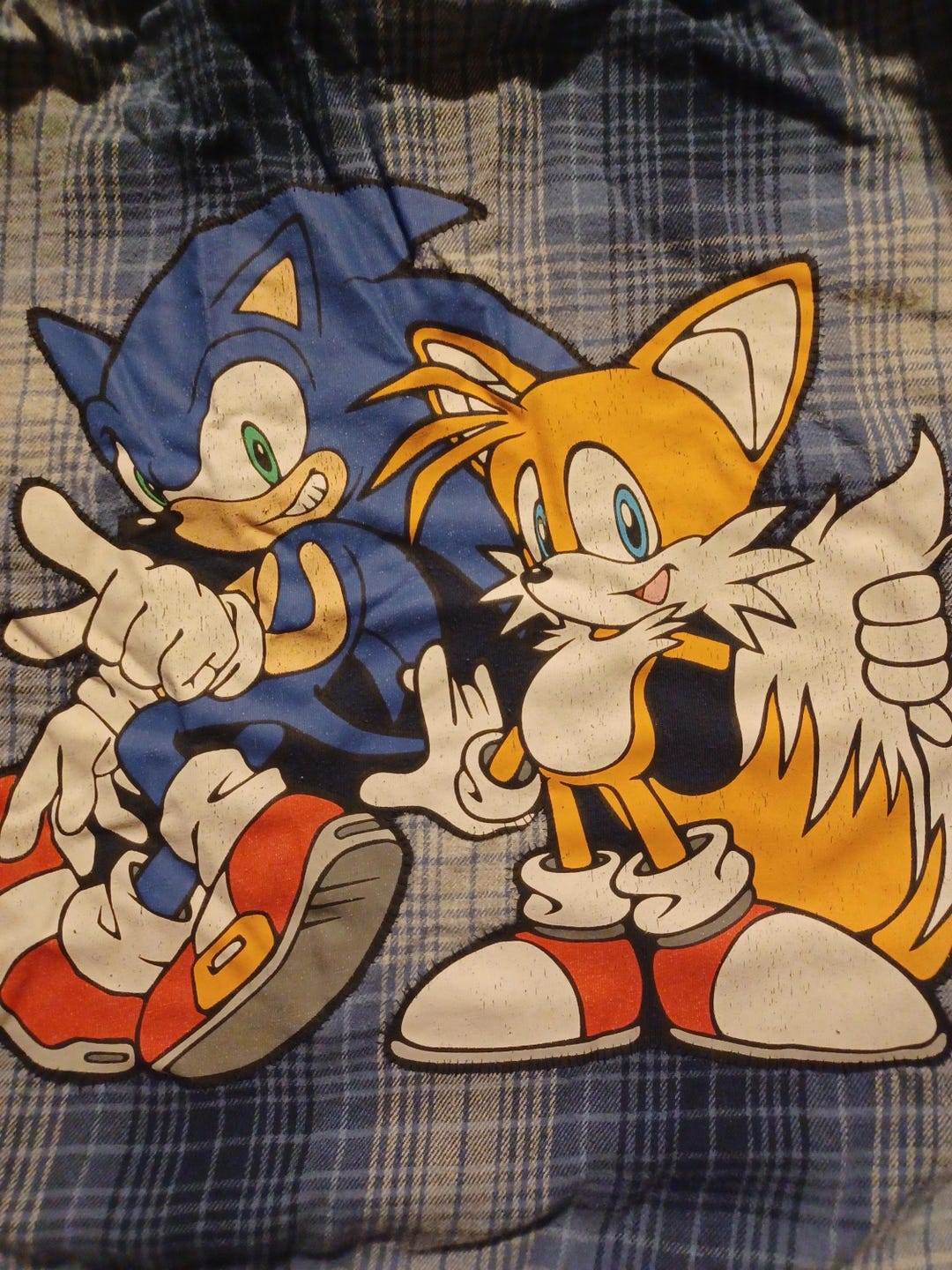 Sonic and Tails Men's Medium Blue Long Sleeved Button Shirt - Etsy