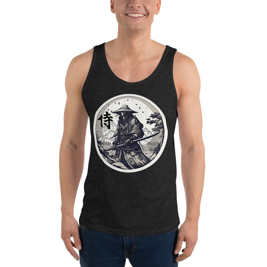Samurai Anime Tank Top, Athletic Clothing for Bodybuilding, Premium ...