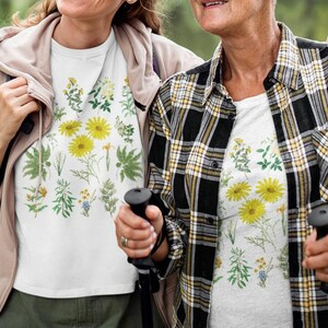 Yellow Floral T-shirt With Wildflowers Shirt With Floral Nature Shirt ...