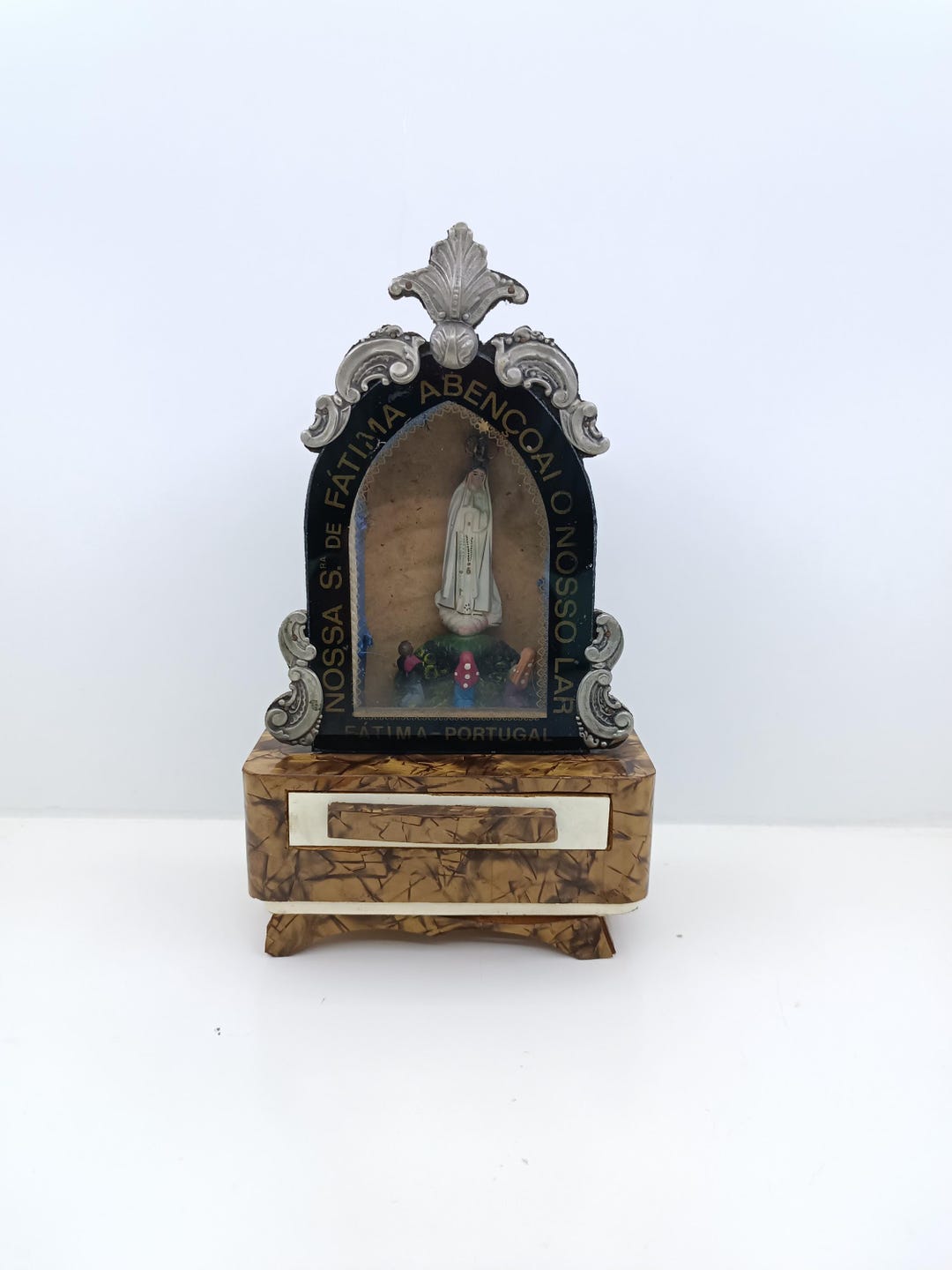 Vintage Religious Music Box Wood Reliquary Our Lady - Etsy