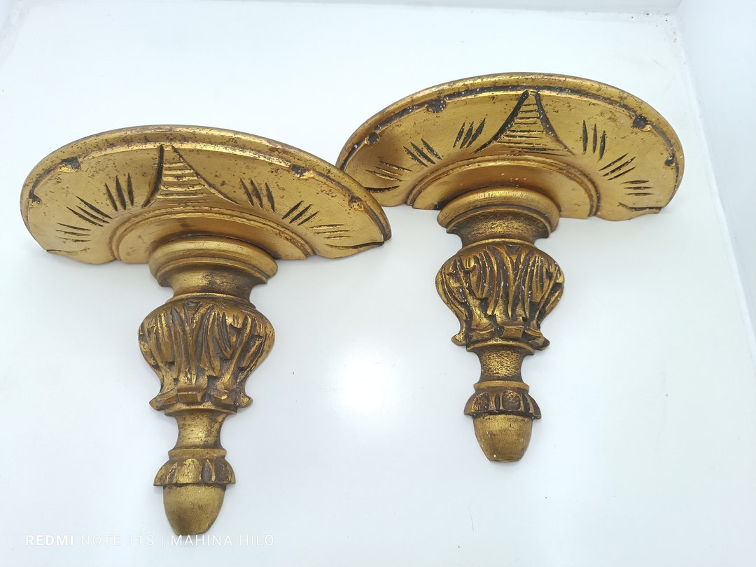 Antique Wood Corbel Shelf Ornate Gilt Gold Victorian Style Pair - Etsy