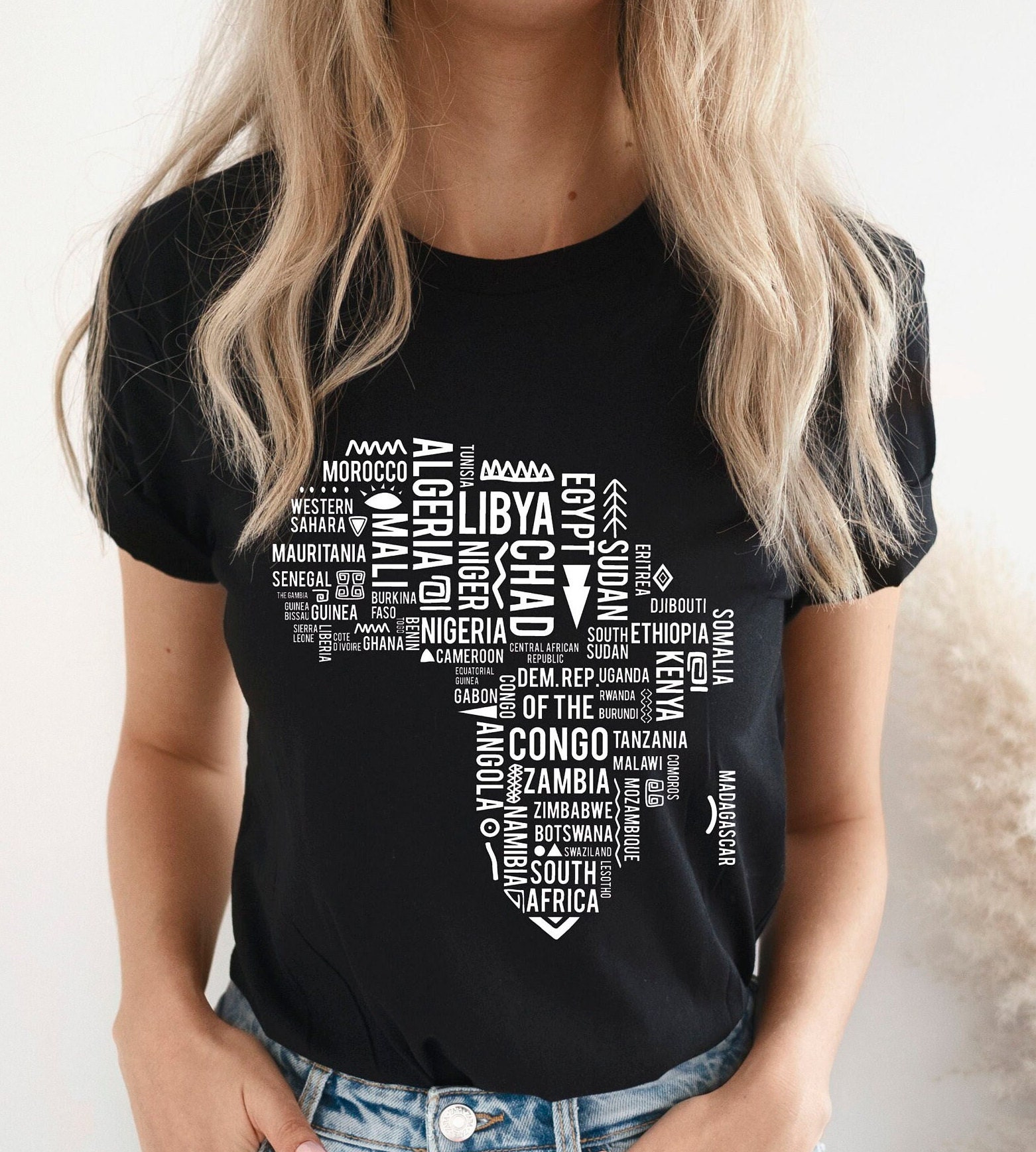 Africa Map With Countries,love Africa Shirt, Africa Shirts,africa Map ...