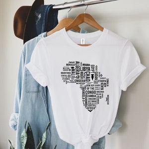 Africa Map With Countries,love Africa Shirt, Africa Shirts,africa Map ...