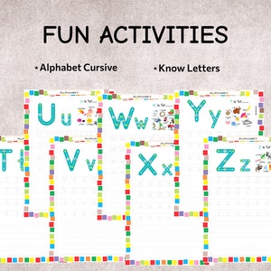 Activity Workbook Printables Preschool Curriculum Learning Alphabet 100 ...