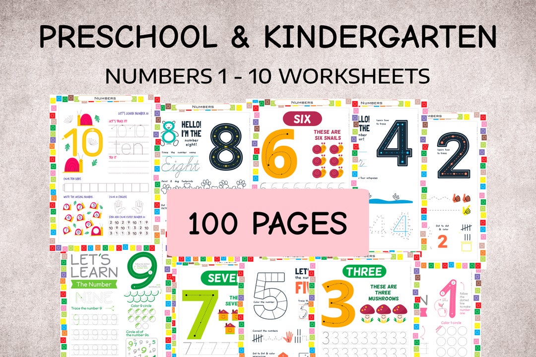 100 Pages Printables Activity Workbook for Preschool and Kindergarten ...