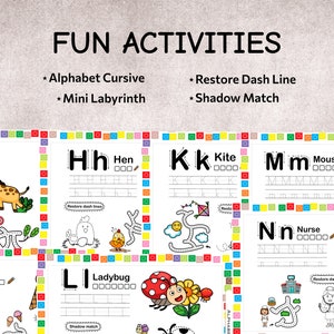 Activity Workbook Printables Preschool Curriculum Learning Alphabet 100 ...