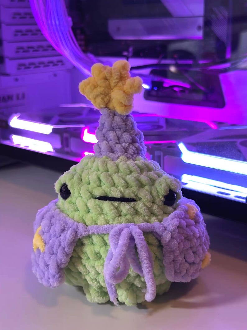 Froggy Plushie Pink Wizard Frog Amigurumi Wizard Frog Crochet Handmade ...