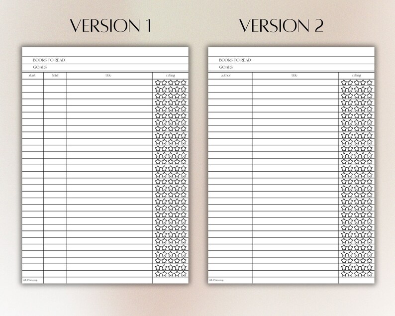 Reading Log, Books to Read List, Printable and Fillable PDF, Books Read ...