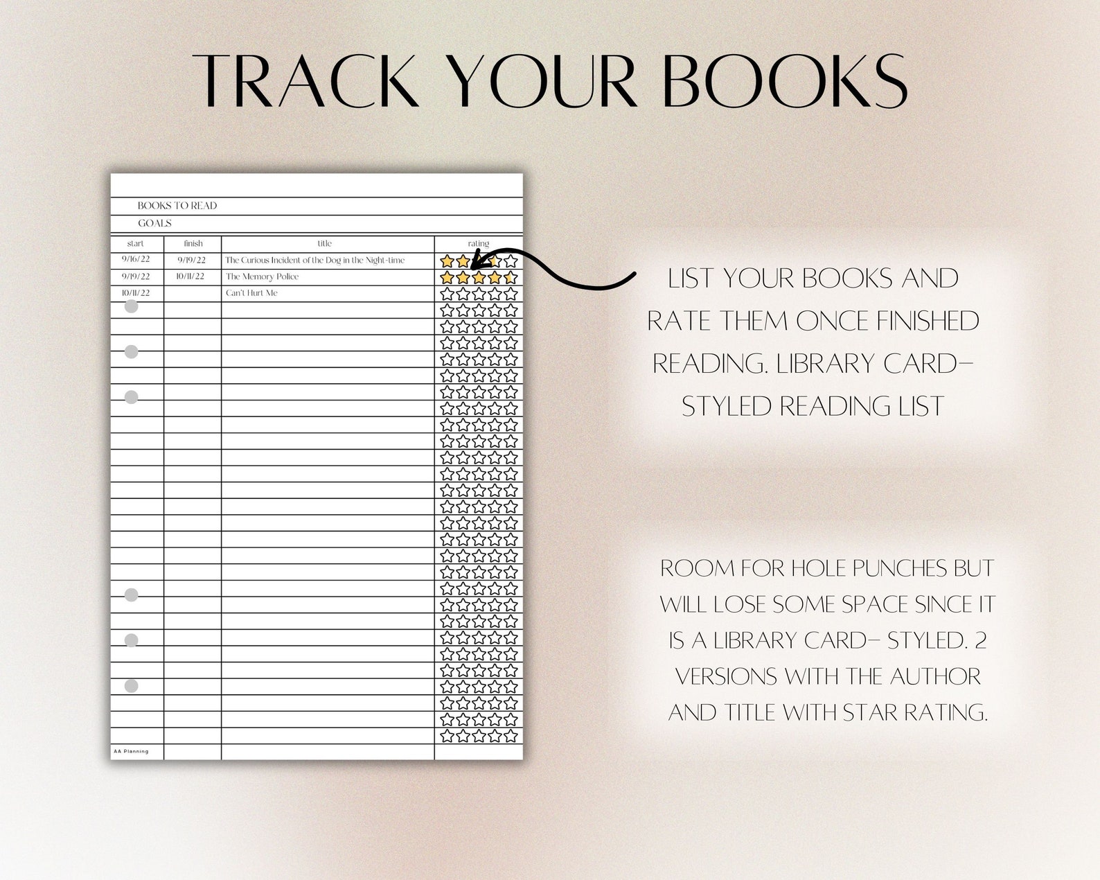 Reading Log, Books to Read List, Printable and Fillable PDF, Books Read ...