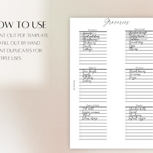 Grocery Shopping List, Digital Grocery Checklist, Printable Shopping ...