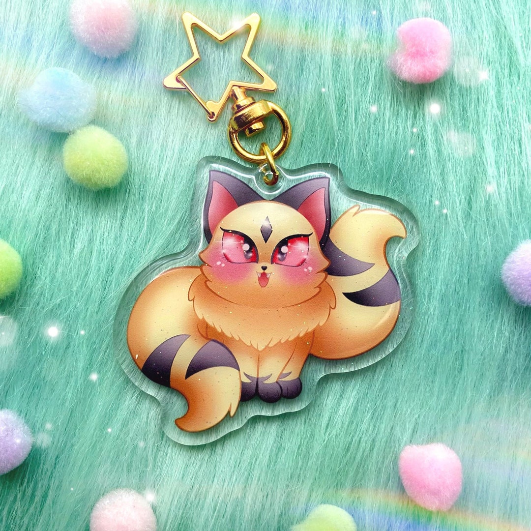 Inu Nekomata Tiny Yokai Cat [acrylic Epoxy Glitter Keychain] Twintail ...
