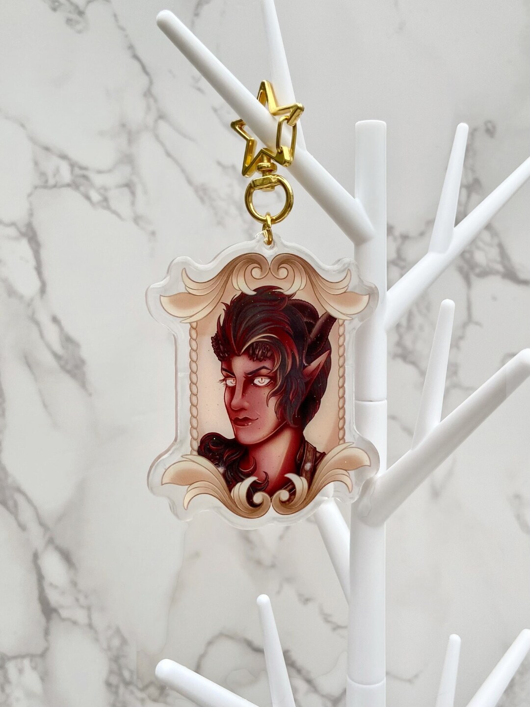 BG3 Karlach Fiery Tiefling Muscle Mommy Portrait Keychain - Etsy