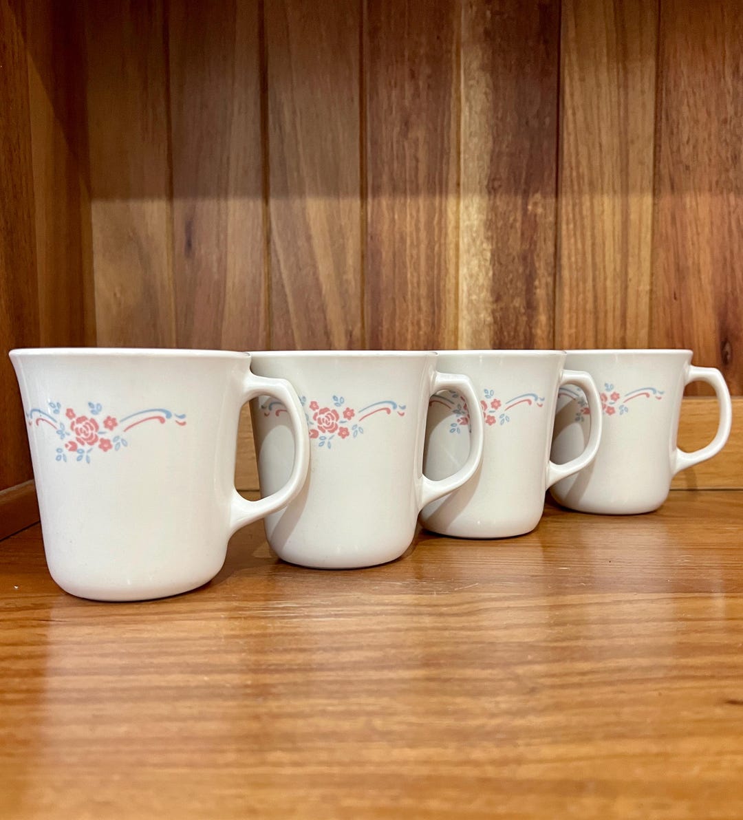 1990s Vintage CORNING WARE- Corelle English Breakfast Mugs- 4 Piece Set ...