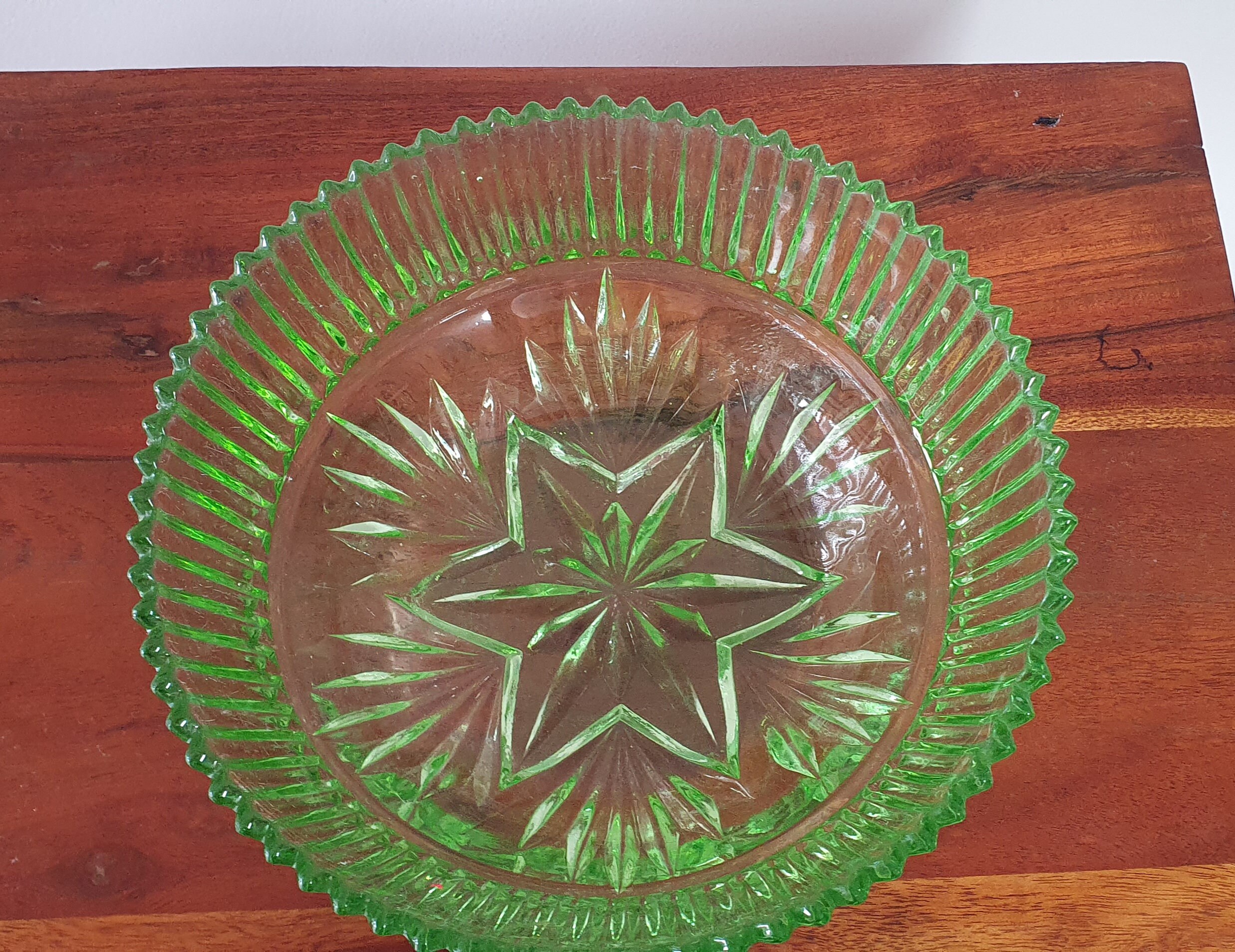1930s Green Depression Glass Bowl Vintage Glass Dish Art Deco Glass ...