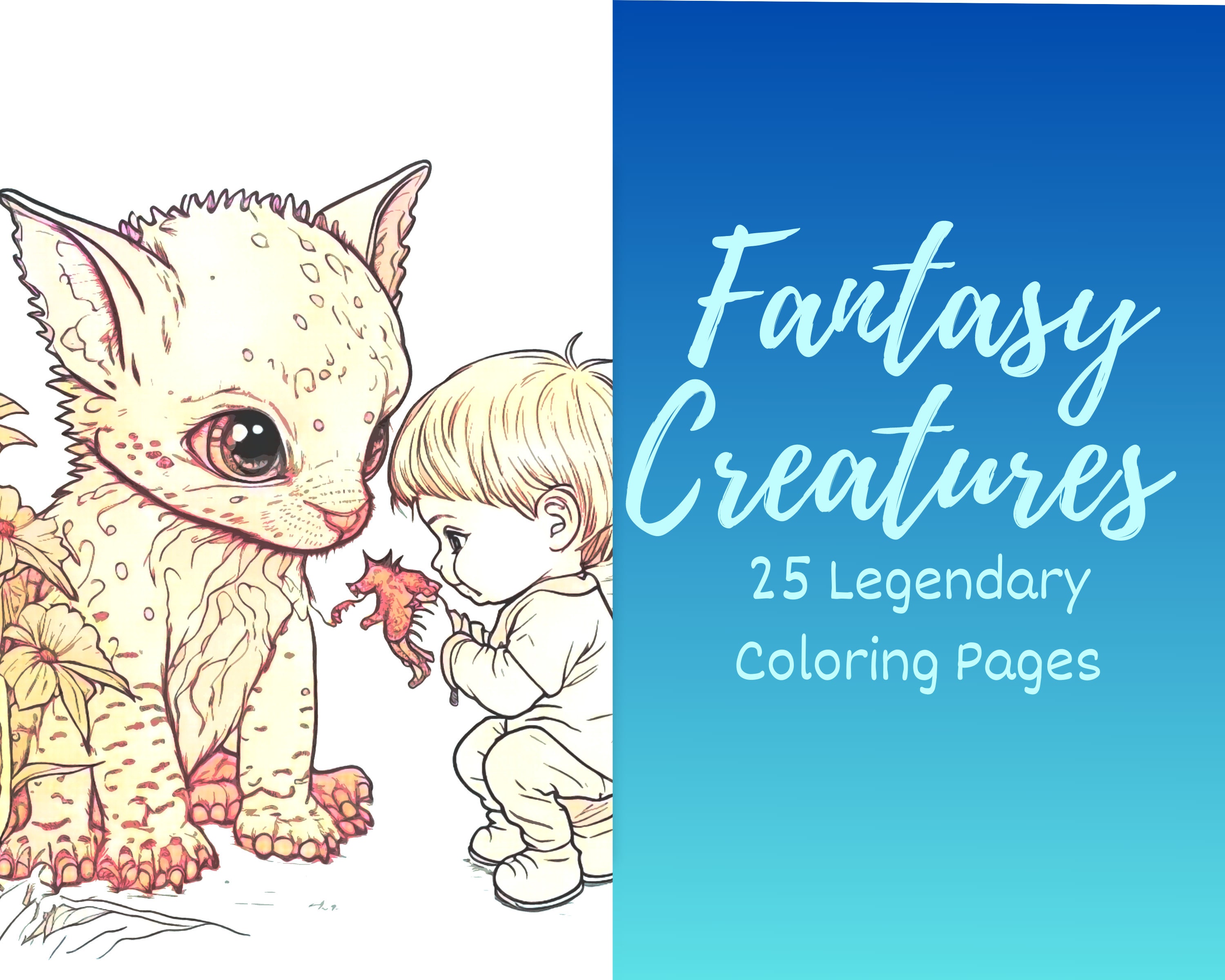 Fantasy Creatures Coloring Pages 25 Legendary Coloring Pages for Adults ...