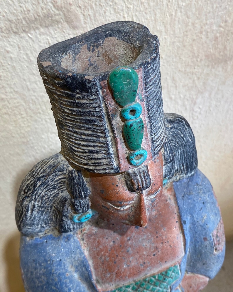 Prehispanic Mexican Folk Art Sculpture Aztec Handcrafted Home Decor ...