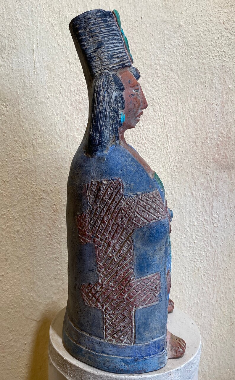 Prehispanic Mexican Folk Art Sculpture Aztec Handcrafted Home Decor ...