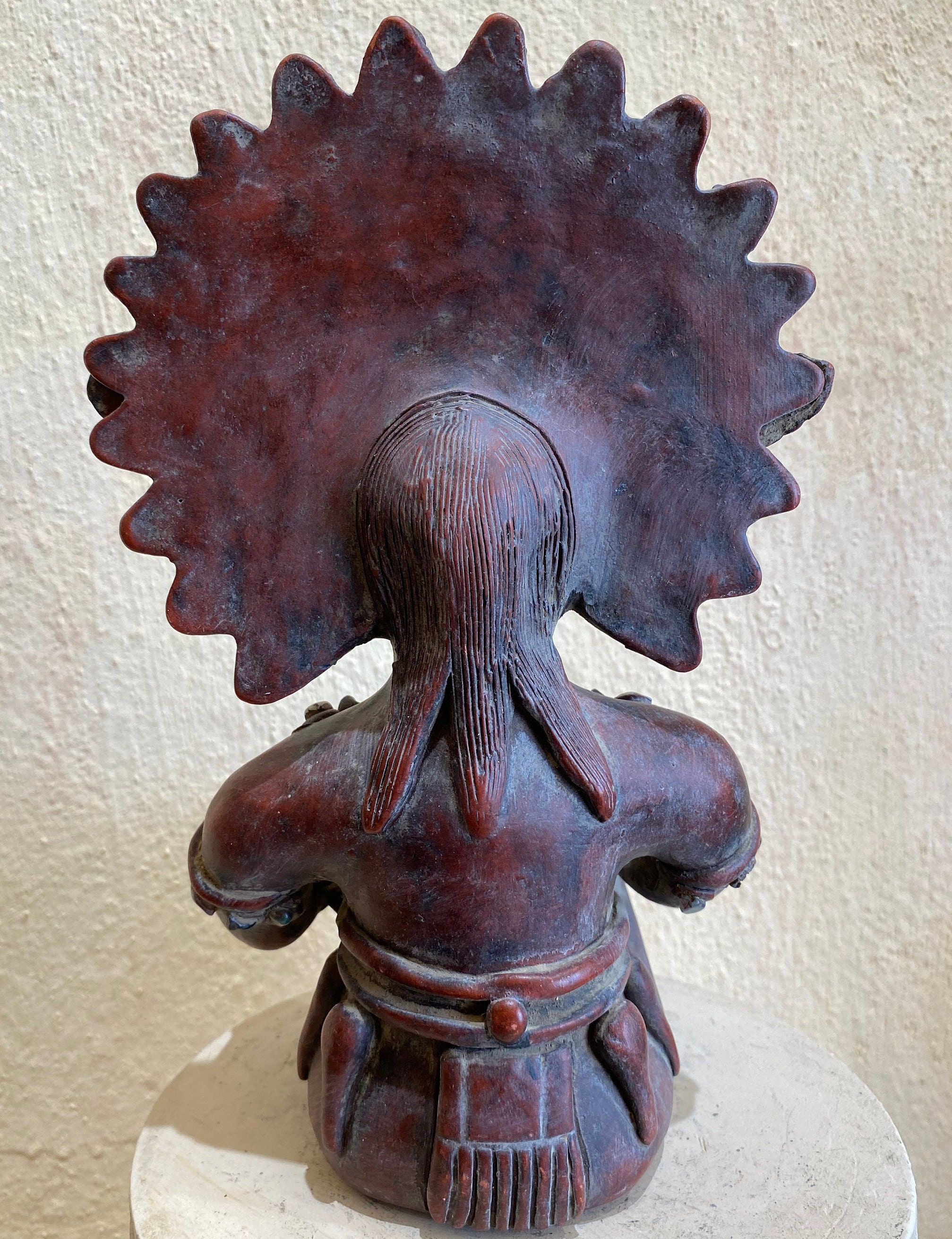 Folk Art Mexican Aztec Sculpture Corn God Handcrafted Art Deco Vintage ...