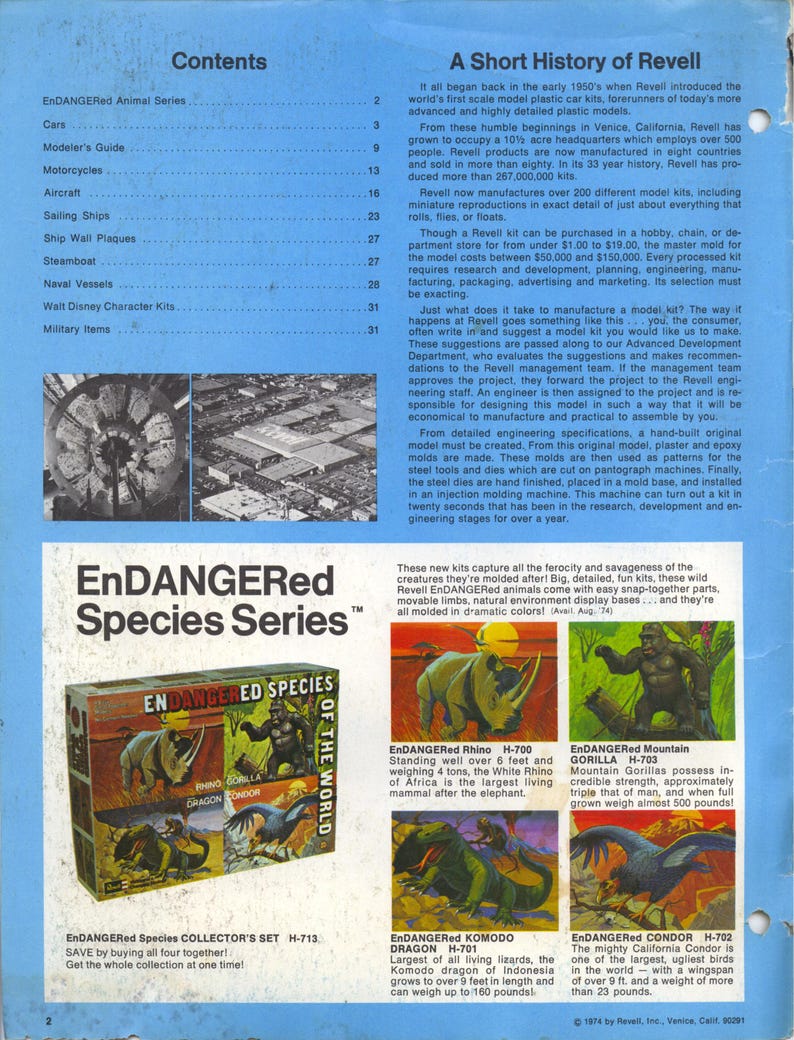 1974-75 Revell Model Kit Catalog. Pdf File 31 Pages - Etsy