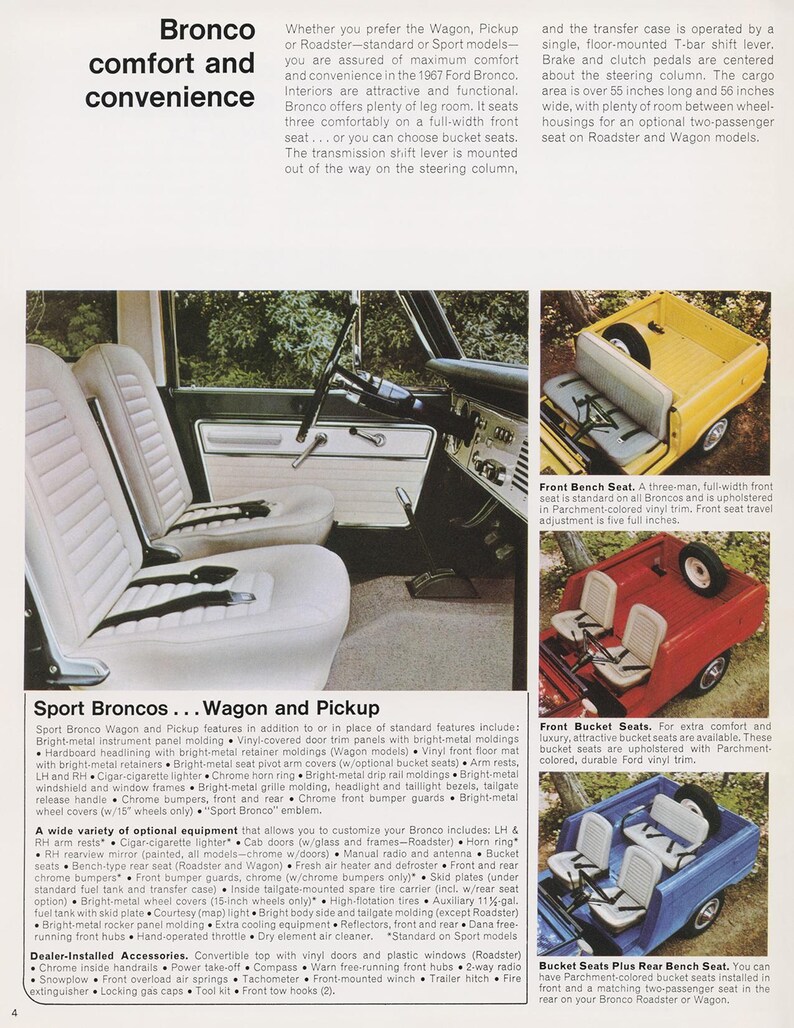 1967 Ford Bronco Brochure Pdf File 8 Pages - Etsy