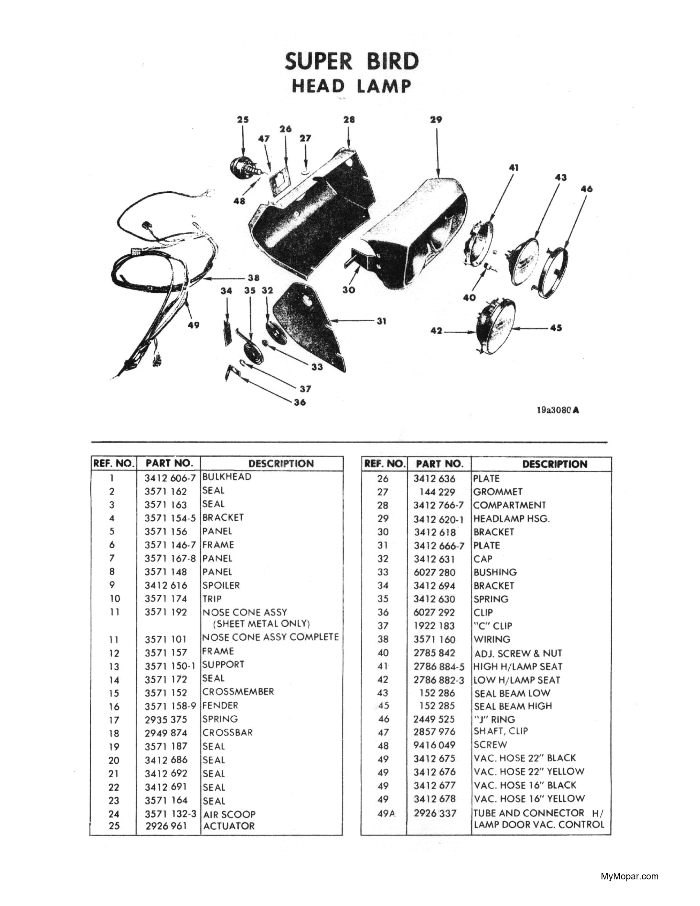 1970 Plymouth Superbird Parts List Original DIGITAL DOWNLOAD Pdf File 4 ...