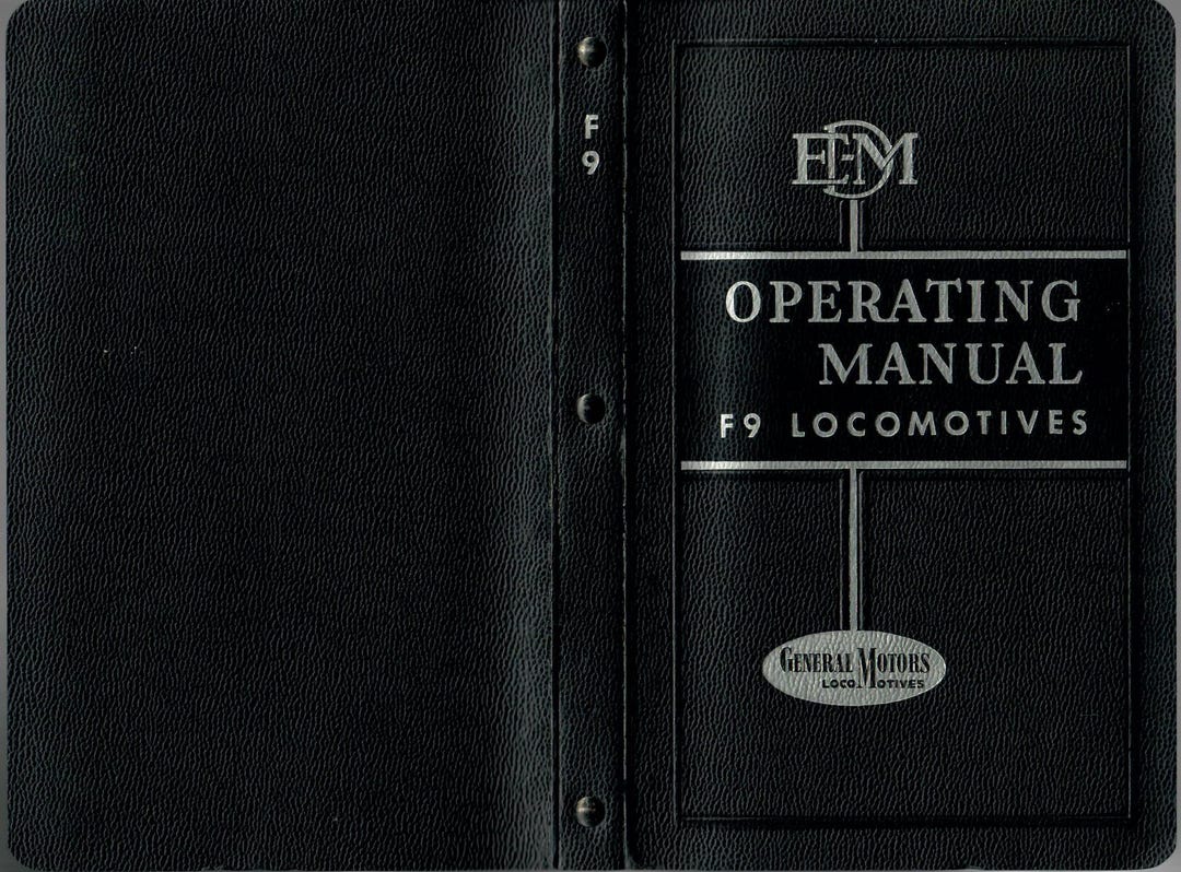 1954 EMD F9 Locomotive Operating Manual. DIGITAL DOWNLOAD Pdf File 84 ...