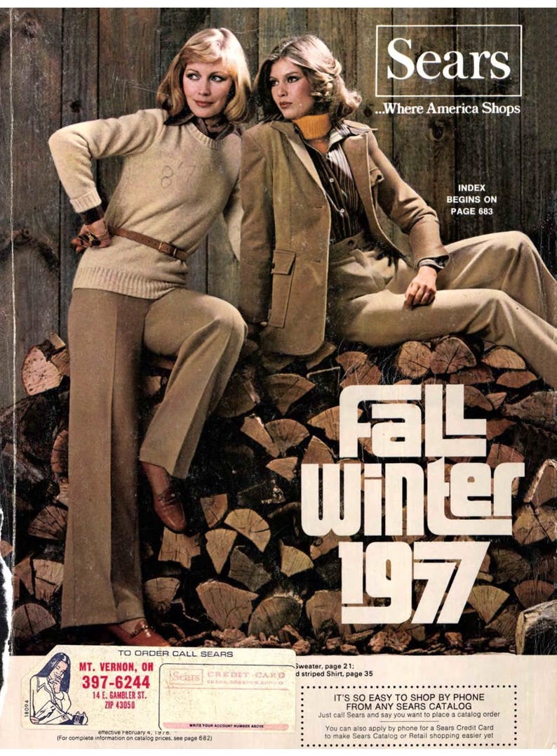 1977 Sears Fall Winter Catalog Womens Fashion Pdf File 32 Pages - Etsy