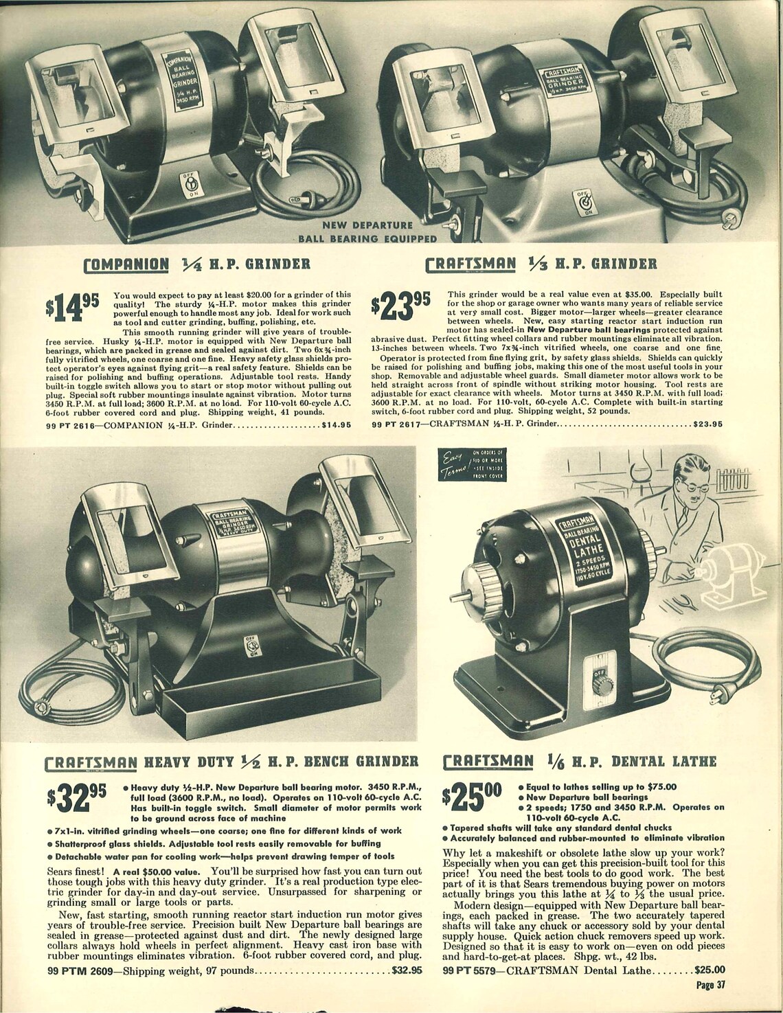 1940 Craftsman Complete Line of Power Tools. Pdf File 47 Pages - Etsy