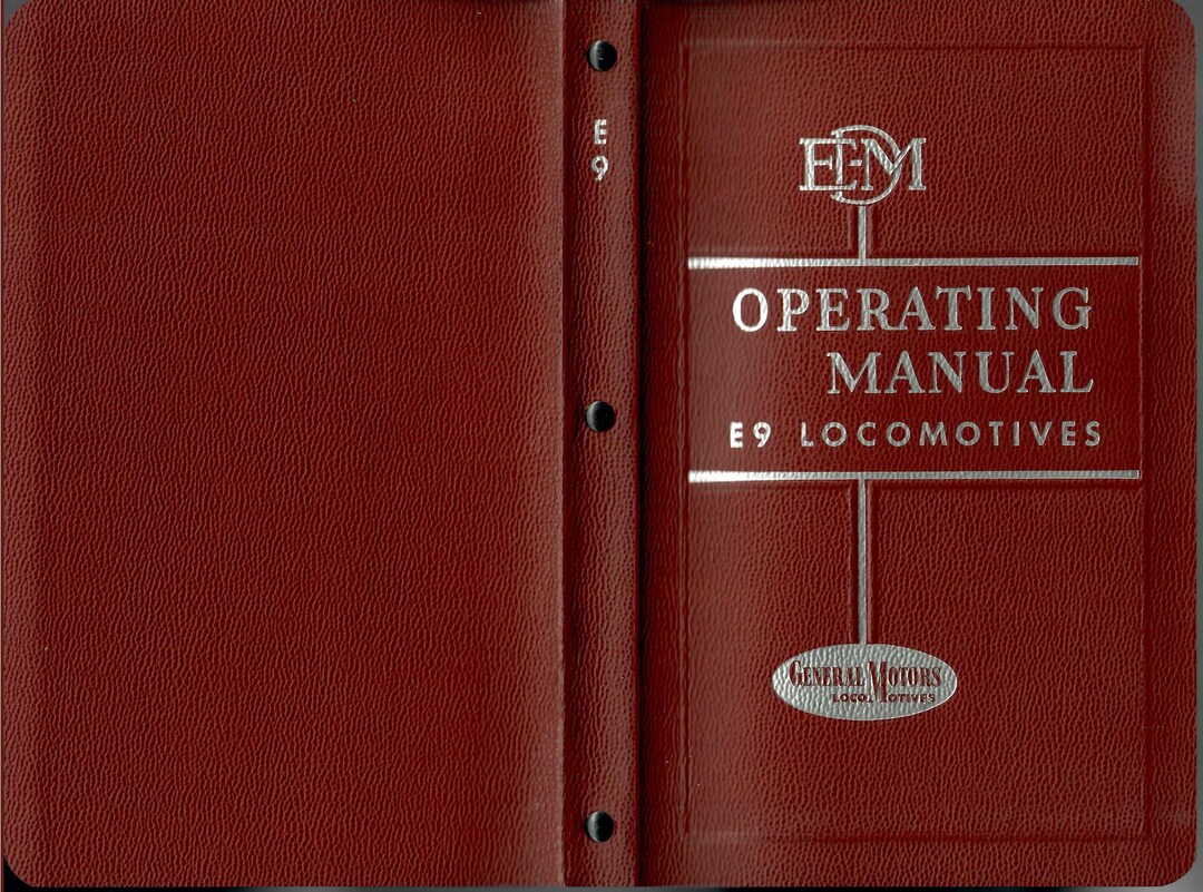 1954 EMD E9 Locomotive Operating Manual DIGITAL DOWNLOAD Pdf File 97 Pages - Etsy