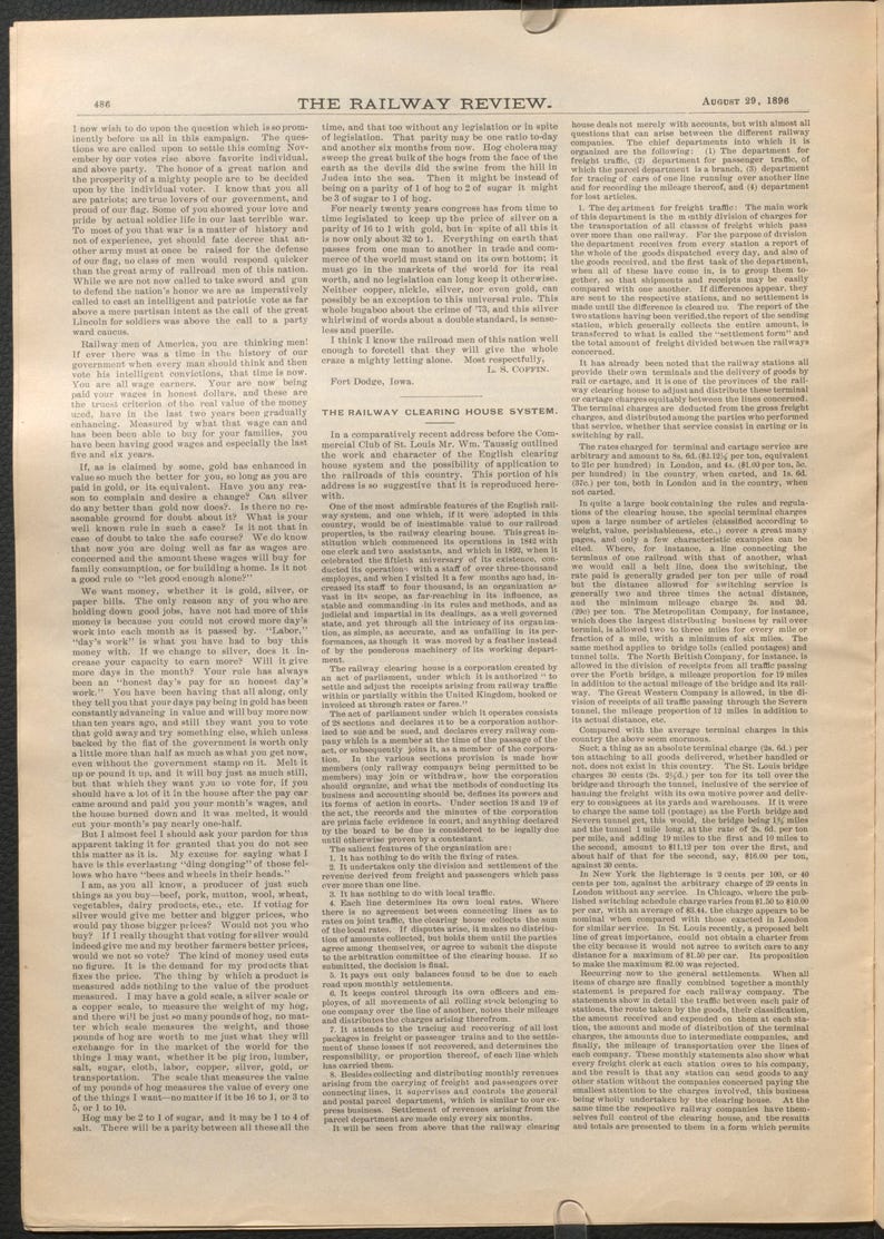 The Railway Review. August 29, 1896. Original. Pdf File 15 Pages - Etsy