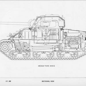 M4A2 Sherman Tank Original Blueprints for the US Ordinance Department ...
