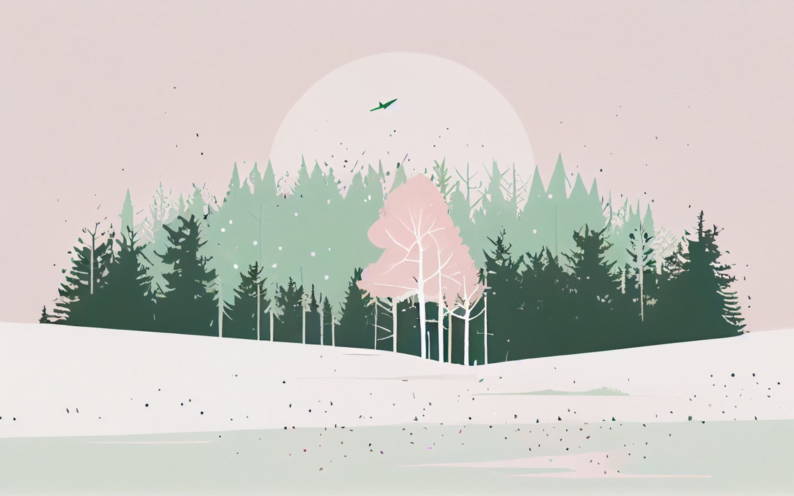 Computer Background Snow Forest Abstract Art Wallpaper for Laptop Art ...