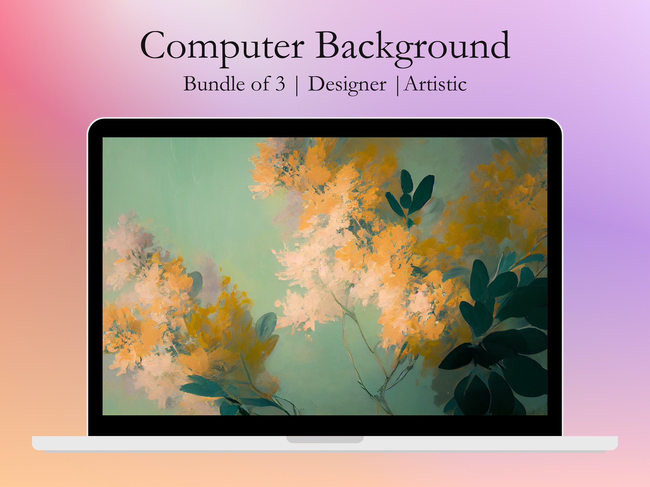 Computer Background Flower Abstract Art Wallpaper for Laptop Art Boho ...