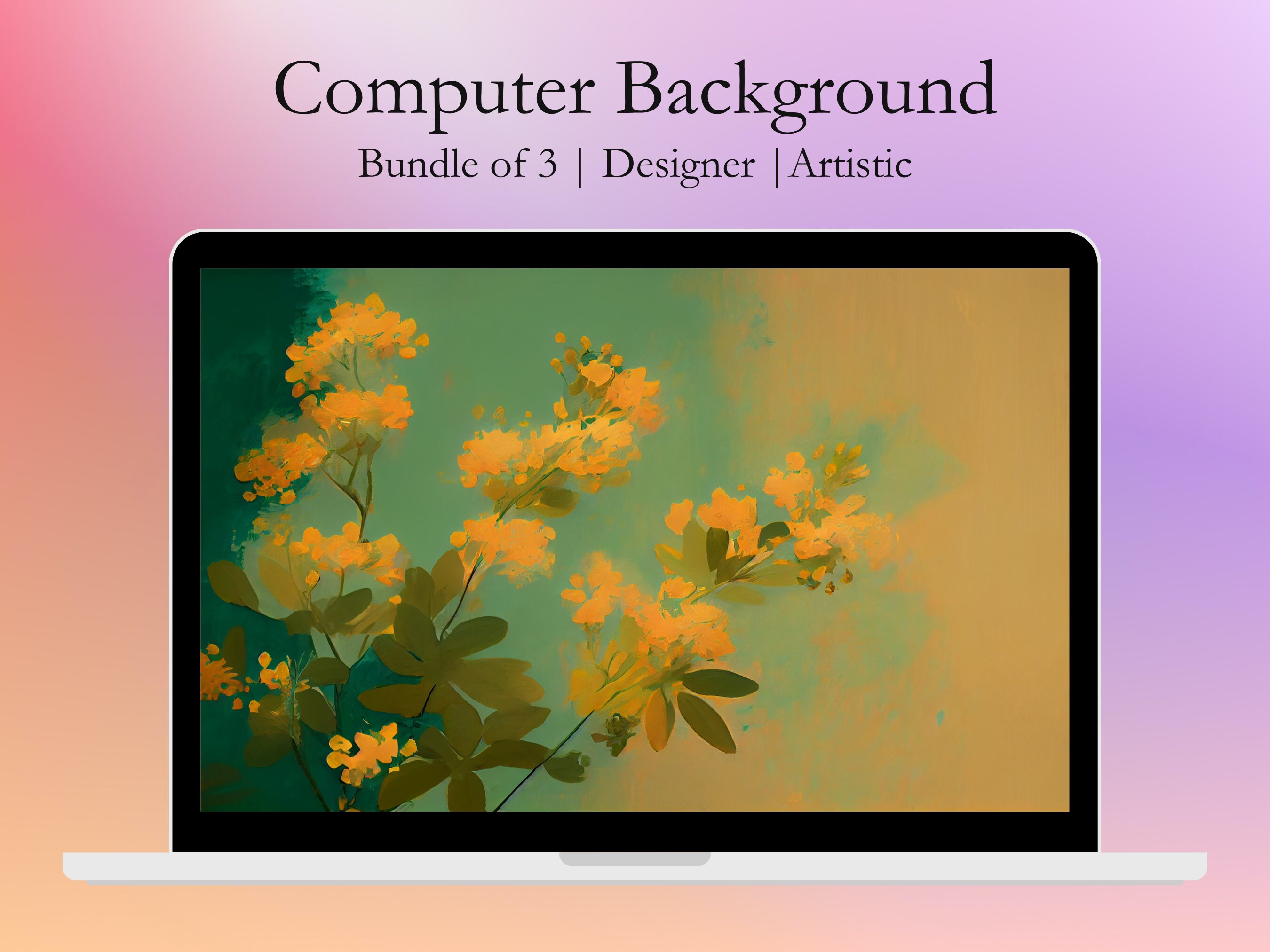 Computer Background Flower Abstract Art Wallpaper for Laptop Art Boho ...