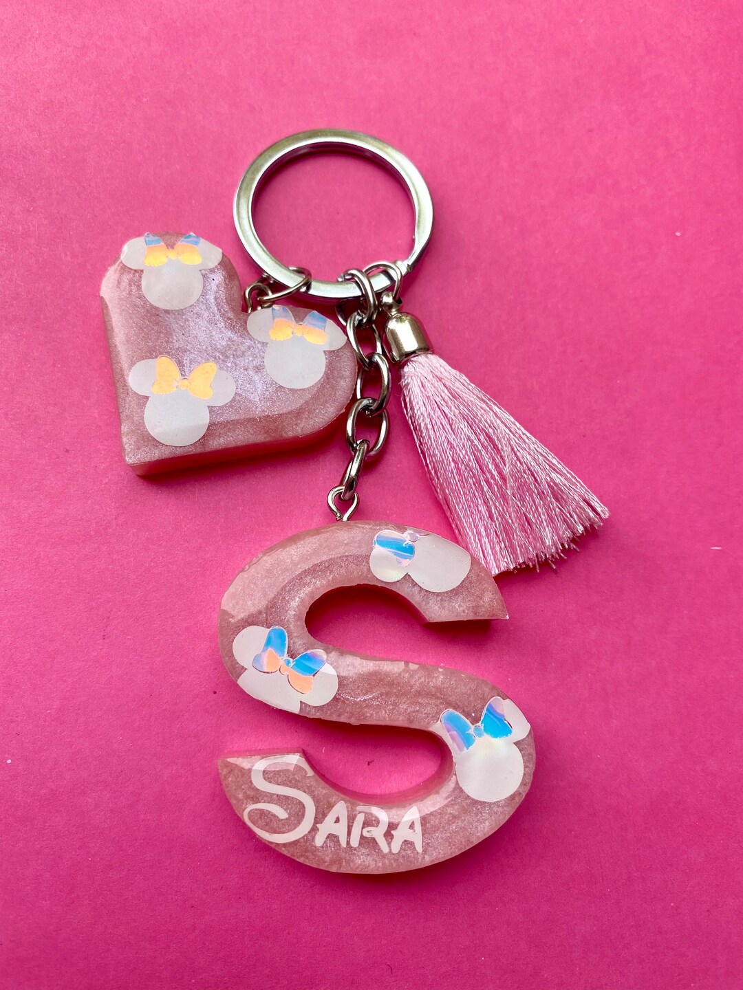 Initial Resin Keychains - Etsy