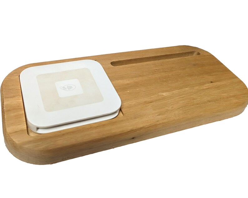 Personalised Wooden Square Reader Dock & Business Card Holder Laser ...