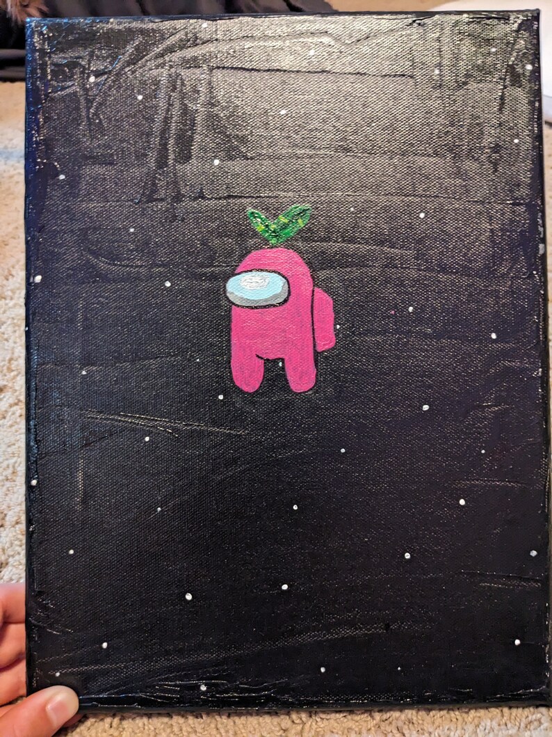 Among Us Hand Painted Painting, 3d Art - Etsy