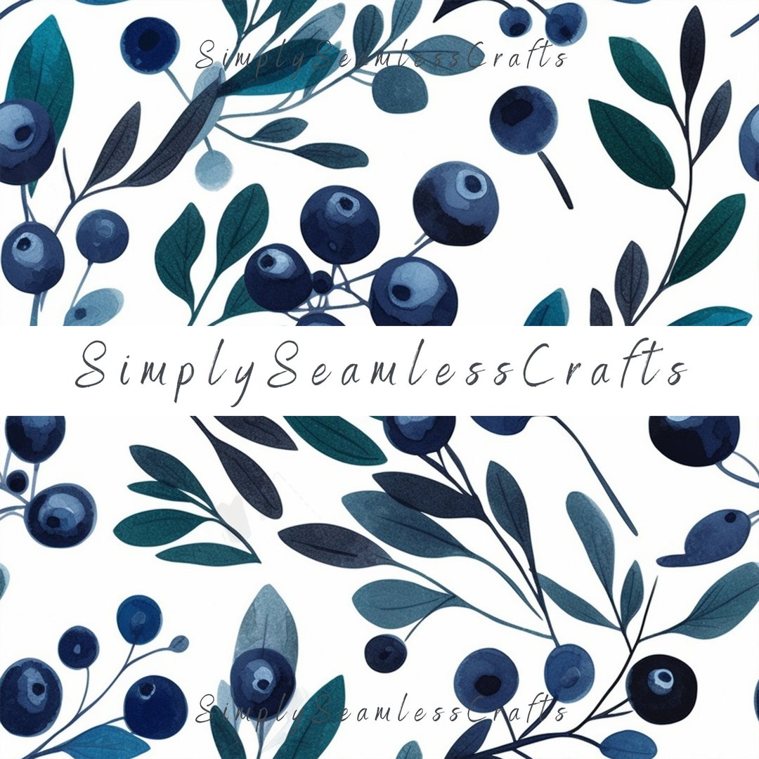Wild Blueberry Seamless Pattern, Scrapbook Paper (digital) - Etsy