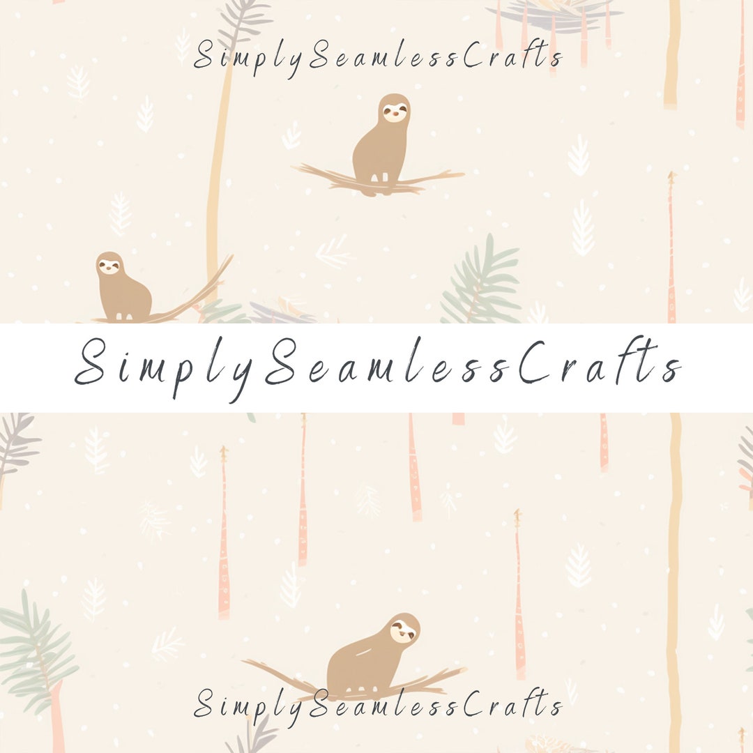 Christmas Sloth Seamless Pattern, Holiday Scrapbook Paper (digital) - Etsy