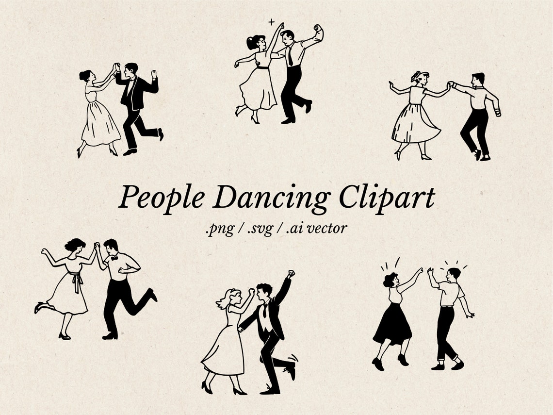People Dancing Clipart Bundle, Couple Dancing Clipart, Couple Png ...