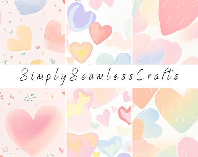 Watercolor Hearts Digital Paper Clipart, Valentine's Day Boho Hearts ...