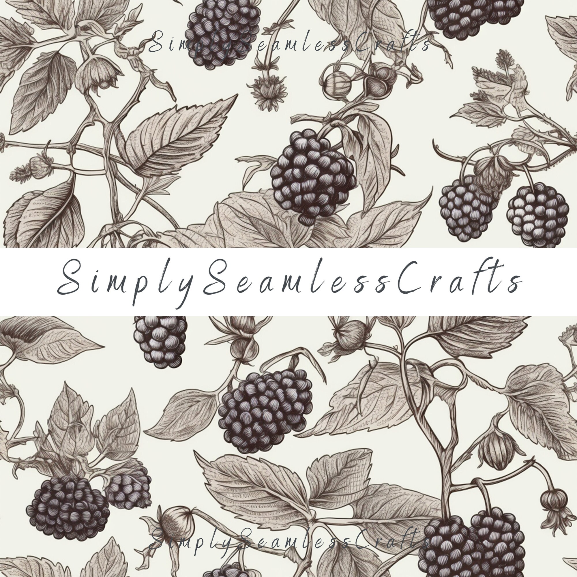 Wild Berries Seamless Pattern, 2D Drawn Spring Art (digital) - Etsy