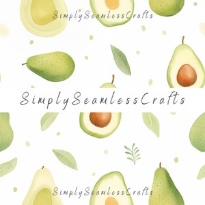 Avocado Seamless Pattern, Watercolor Seamless, Spring Patterns, Repeat ...