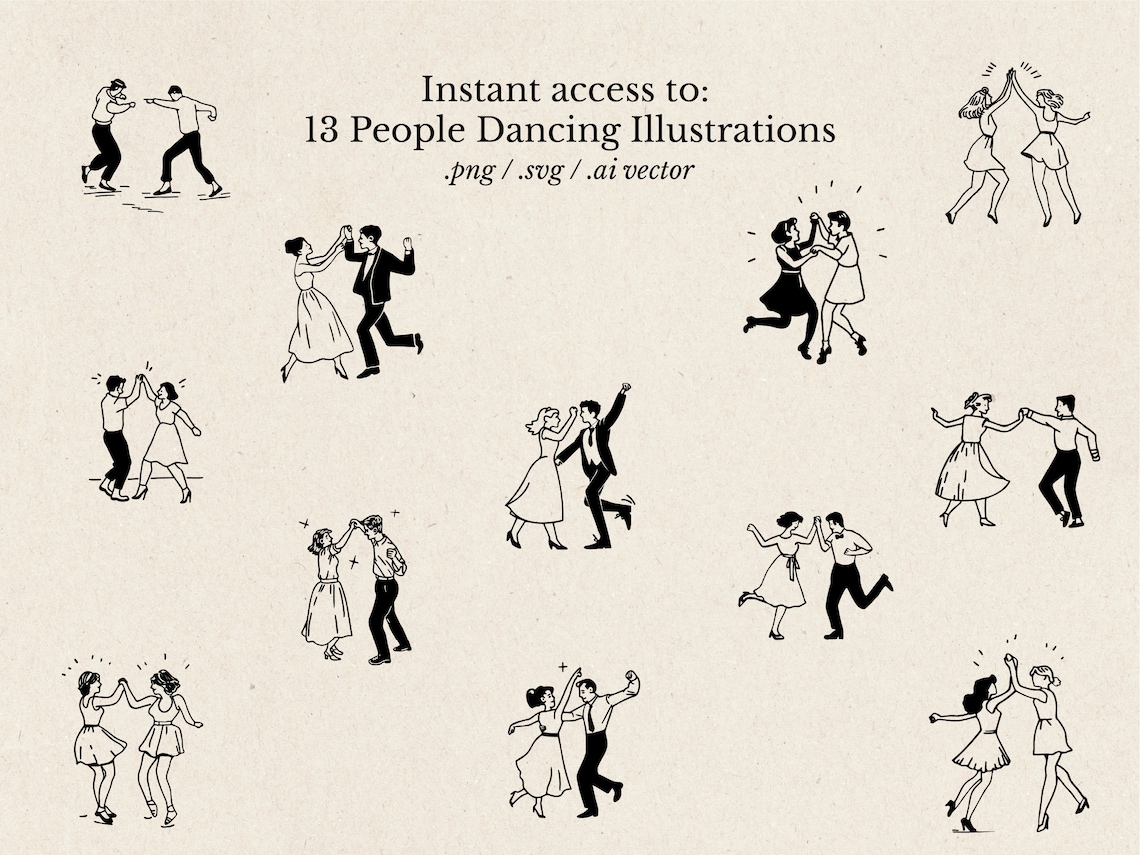 People Dancing Clipart Bundle, Couple Dancing Clipart, Couple Png ...