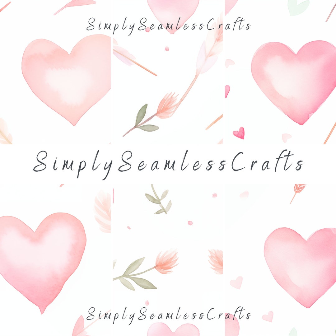 Hearts and Arrows Watercolor Patterns, Cupids Arrow Patterns ...